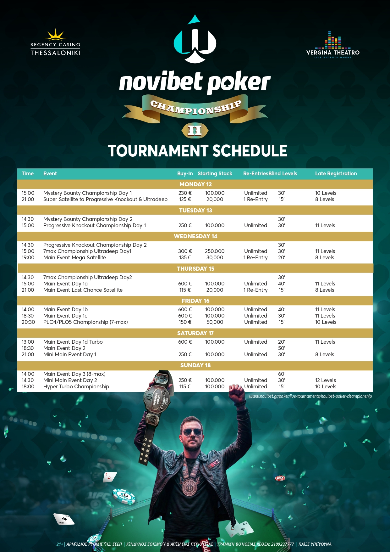 Novibet Poker Championship #2: Ανακοινώθηκε το πλήρες πρόγραμμα του ...